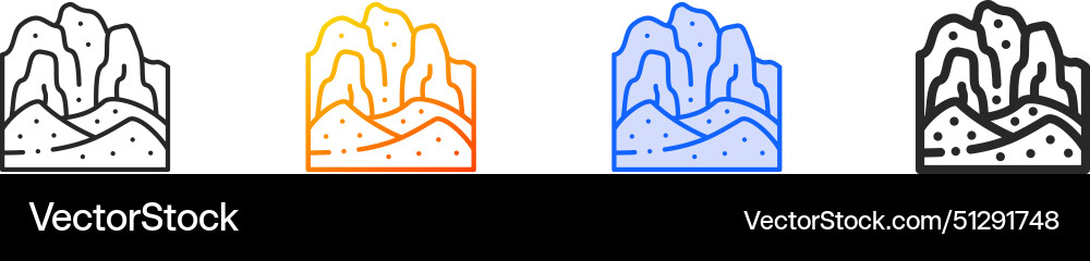 Canyon iconthin linear gradient blue stroke Vector Image