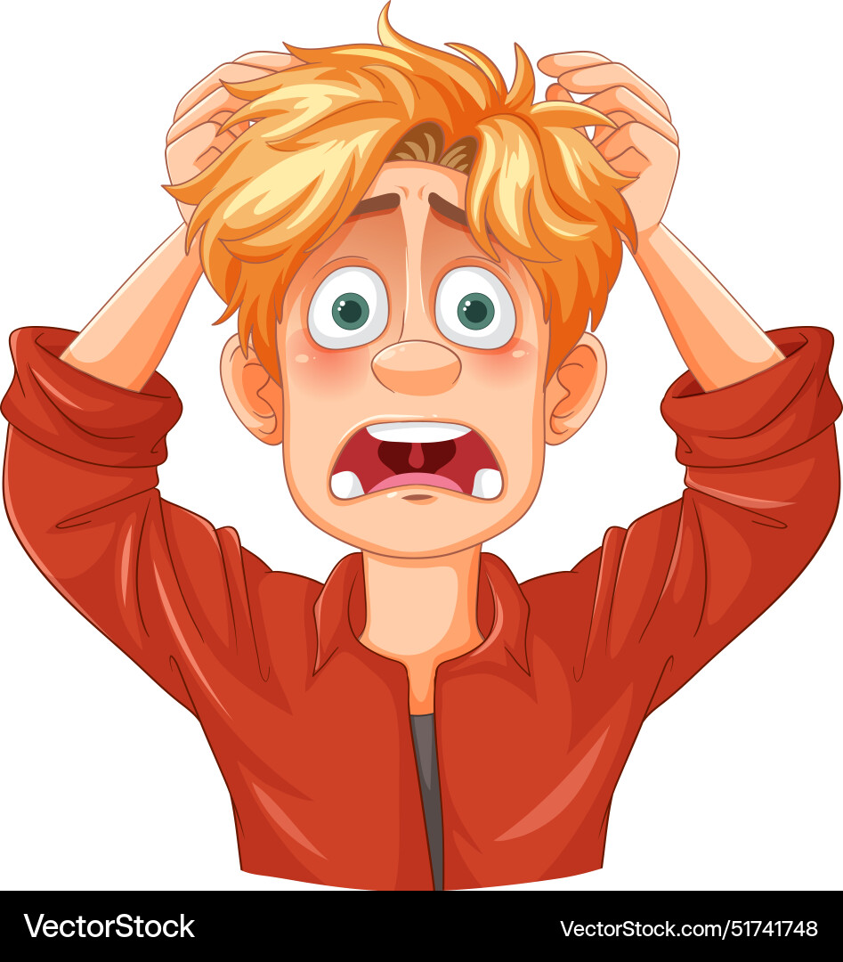 Cartoon character expressing stress Royalty Free Vector