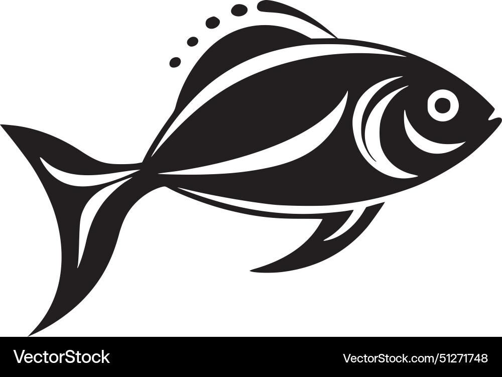Fish - black and white isolated icon Royalty Free Vector