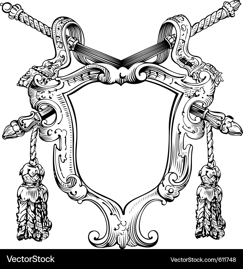 Heraldic shield Royalty Free Vector Image - VectorStock