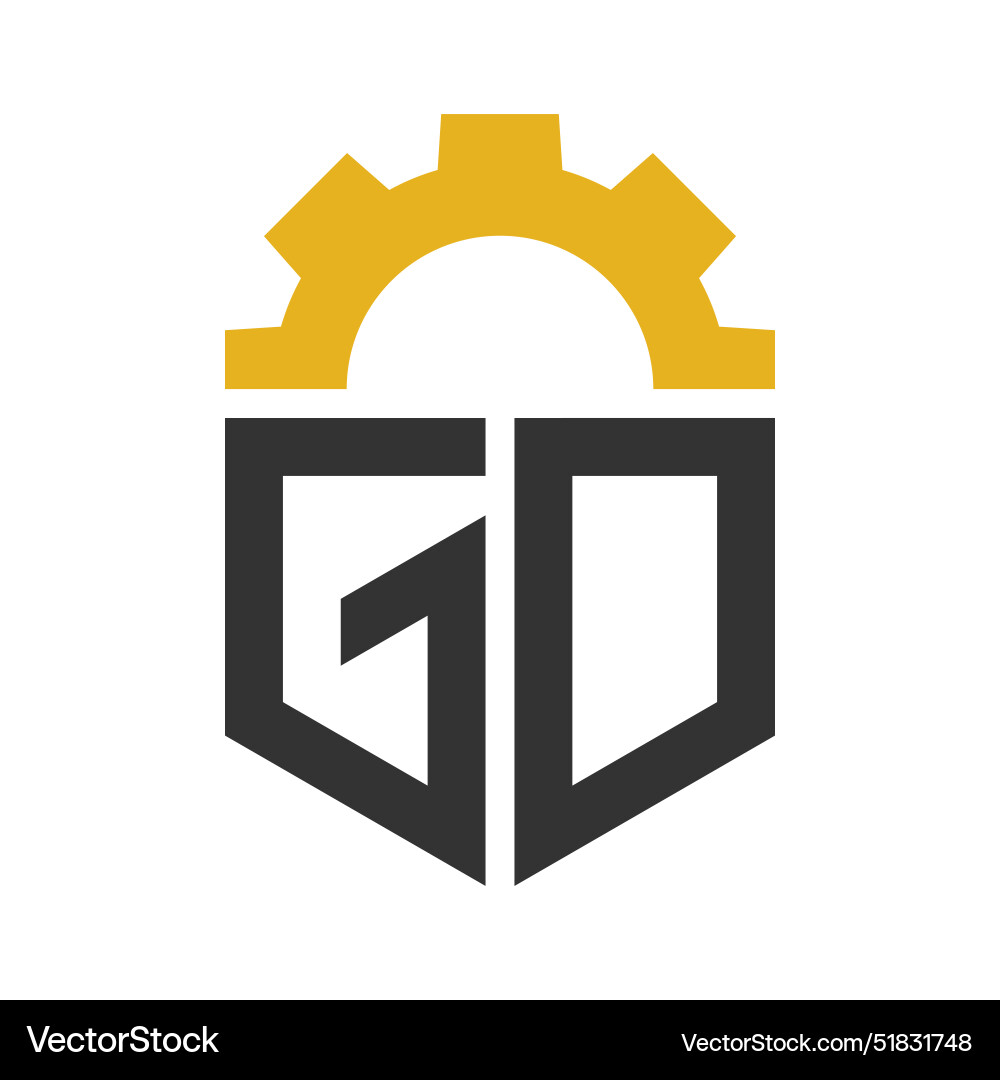 Letter gd gear logo design for service center Vector Image