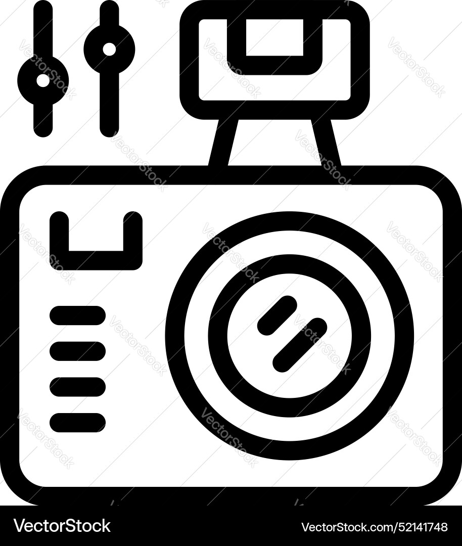 Professional digital camera with flash Royalty Free Vector