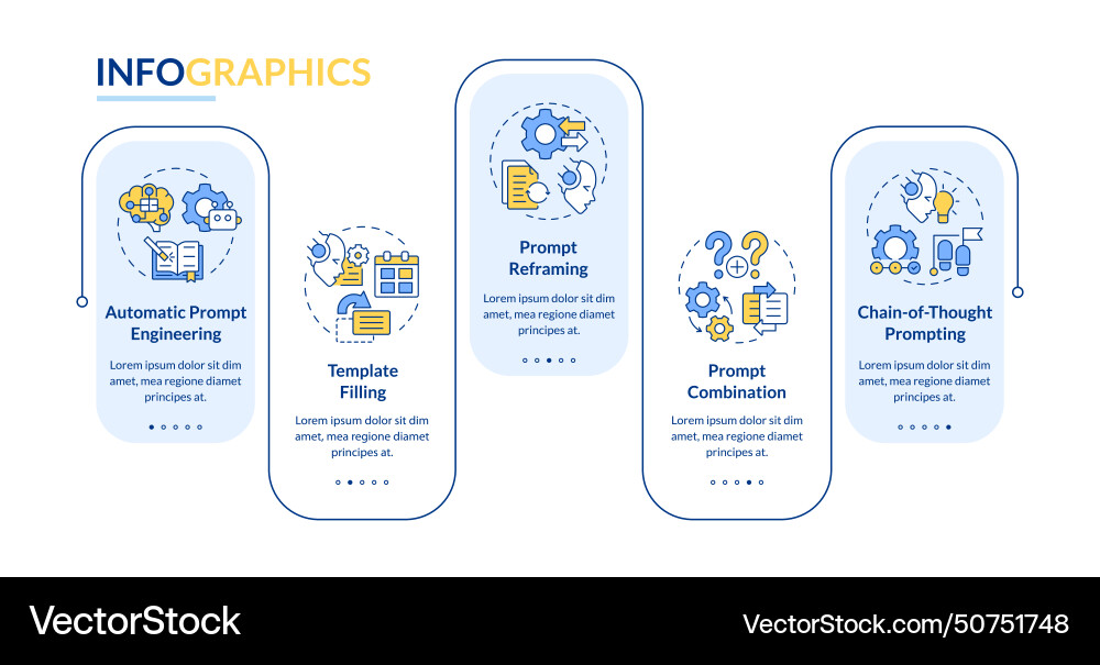 Prompt engineering techniques blue rectangle Vector Image