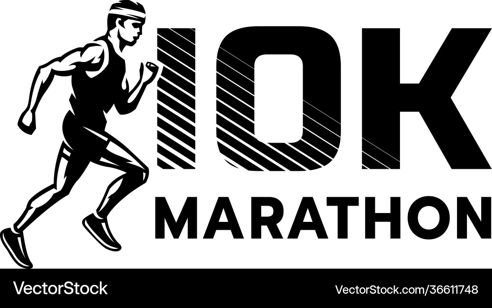 Running marathon 10 thousand participants logo Vector Image