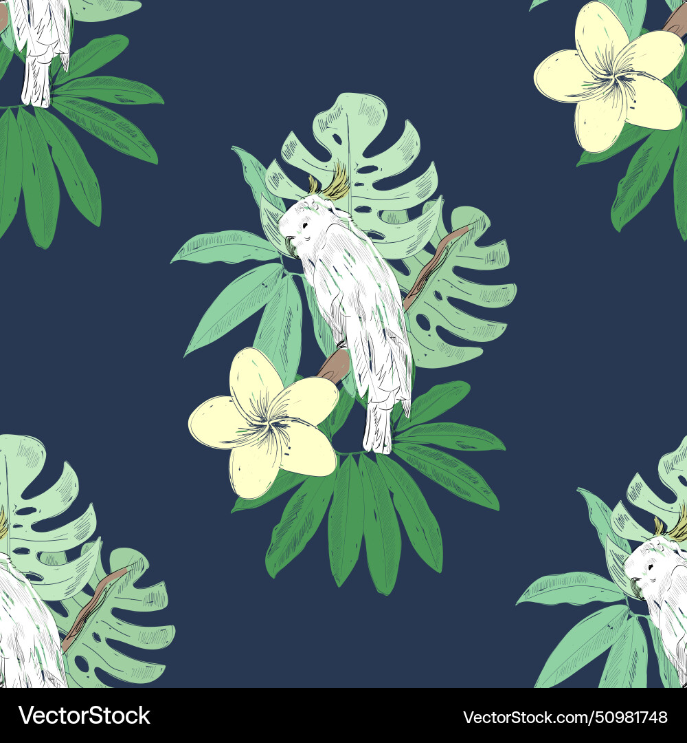 Tropical seamless pattern Royalty Free Vector Image