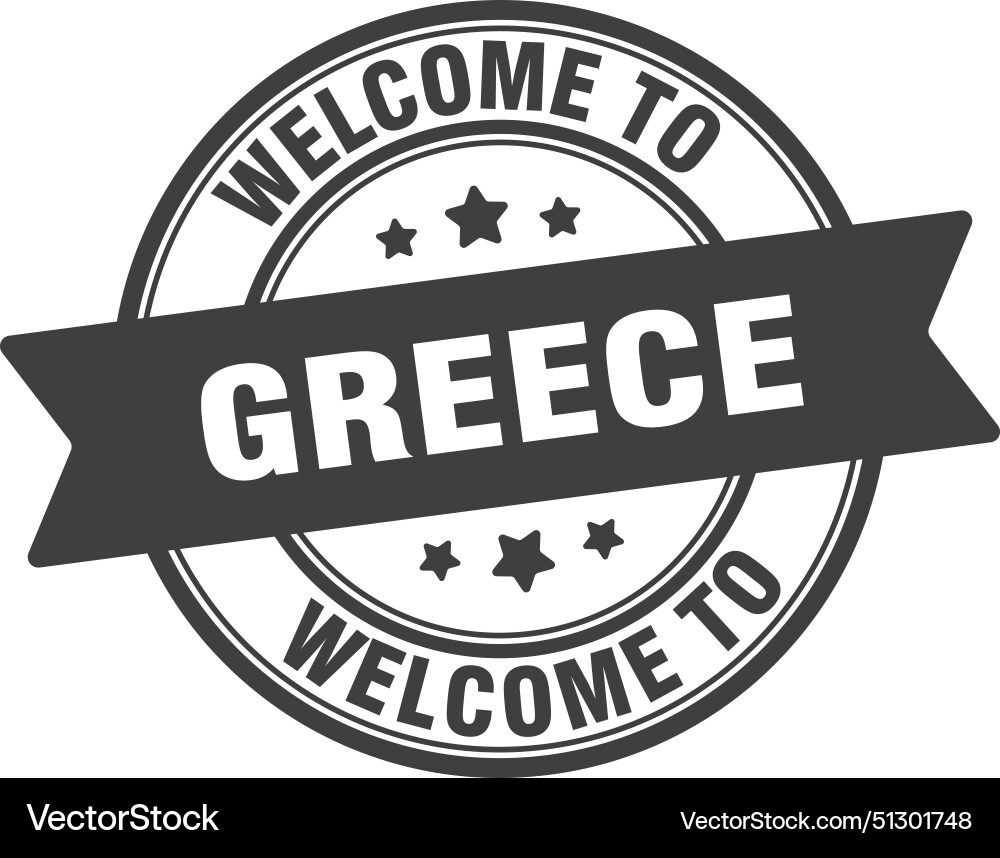 Welcome to greece stamp round sign Royalty Free Vector Image