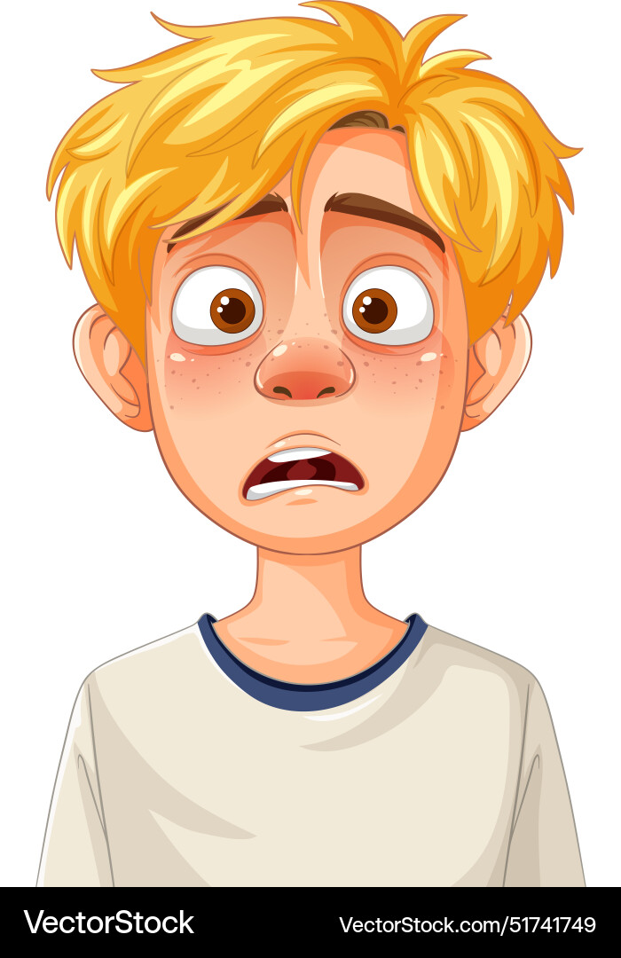 A cartoon boy with shocked expression Royalty Free Vector
