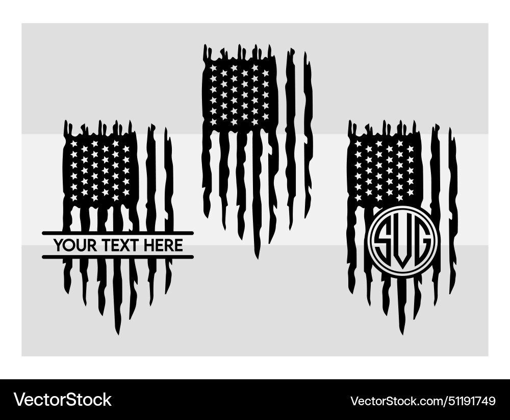 American flag svg silhouette usa monogram Vector Image