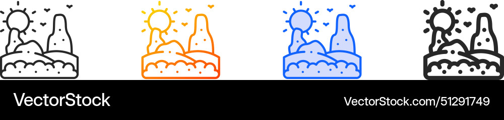 Canyon iconthin linear gradient blue stroke Vector Image