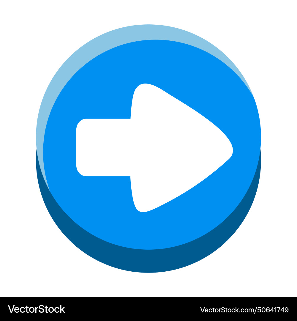 Cartoon forward arrow button is isolated Vector Image
