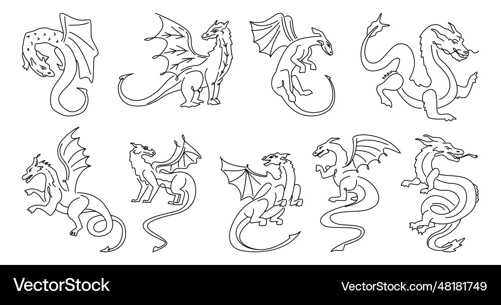 Chinese dragon fire breathing animal Royalty Free Vector