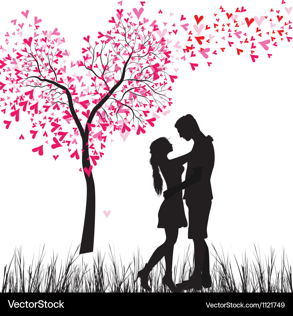 Couple tree Royalty Free Vector Image - VectorStock