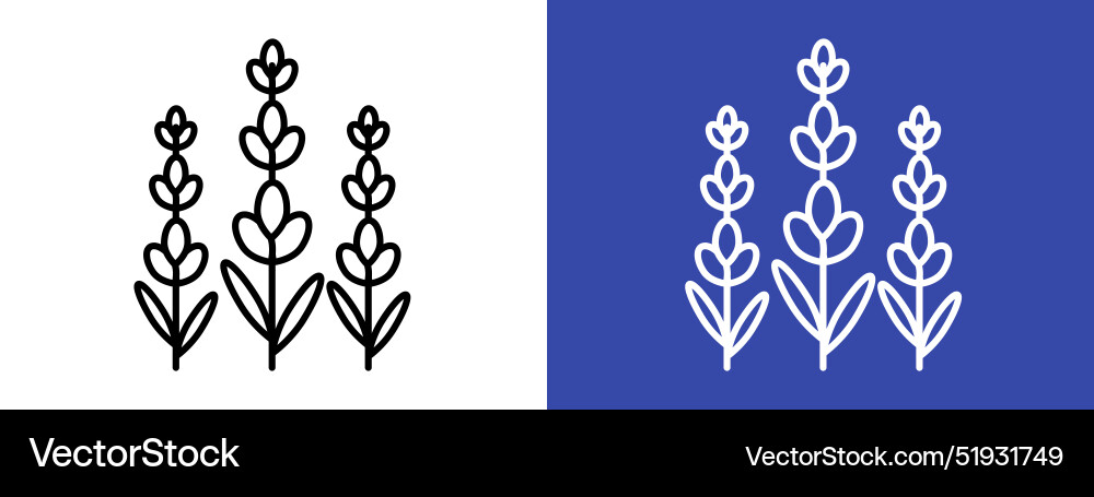 Lavender icon logo set Royalty Free Vector Image