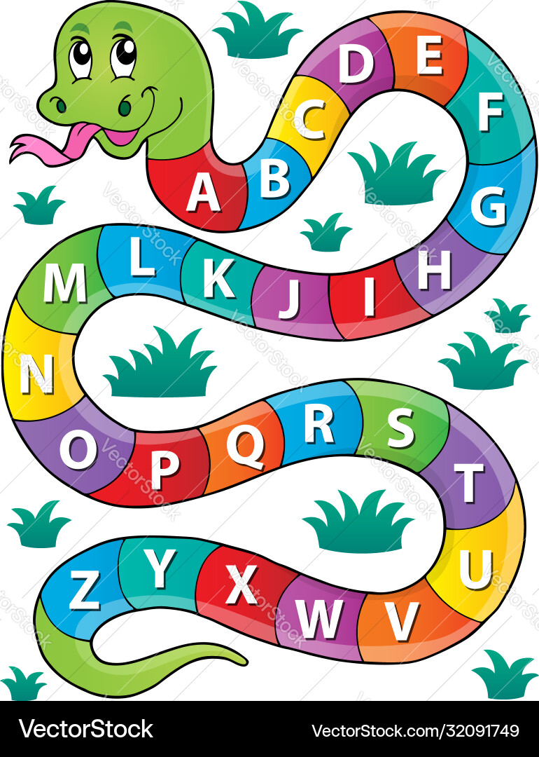 Snake with alphabet theme image 1 Royalty Free Vector Image