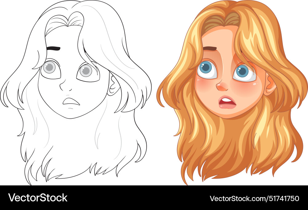 A girl with surprised expression Royalty Free Vector Image