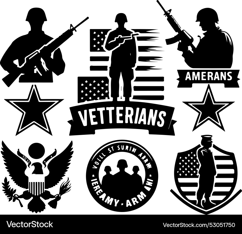 Army man silhouette with a white background 3 Vector Image