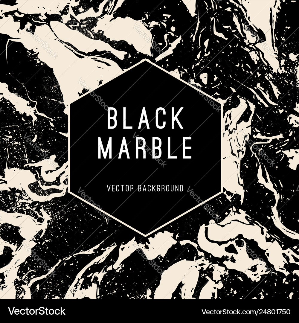 Black marble background with banner Royalty Free Vector