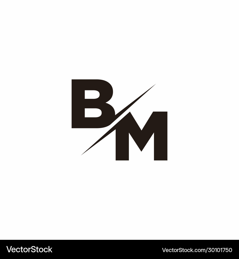 Bm logo letter monogram slash with modern Vector Image