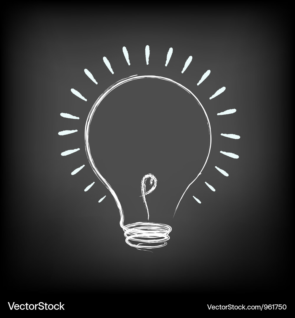Chalk light bulb Royalty Free Vector Image - VectorStock