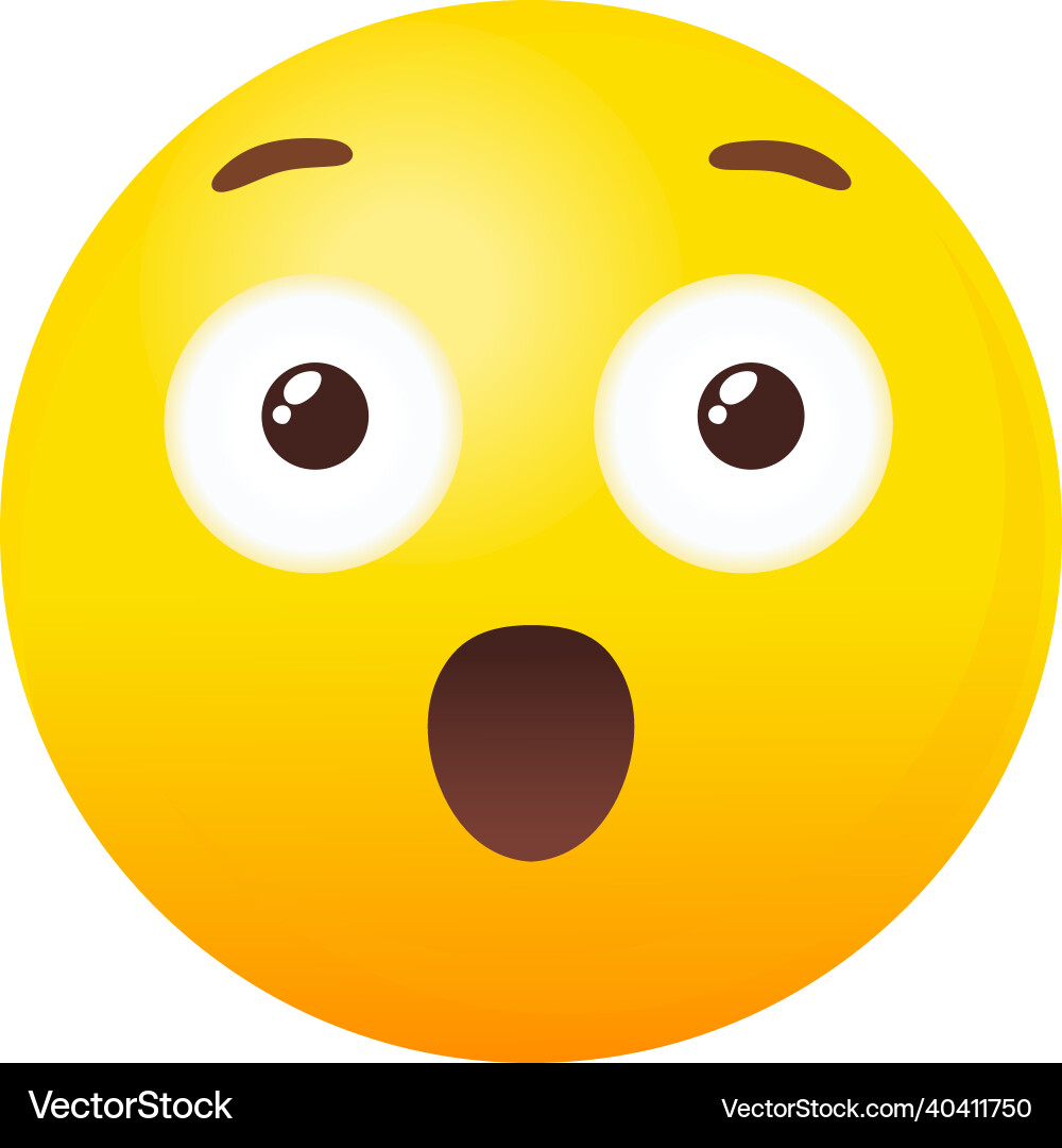 Emoji surprised smiley expression emotes for like Vector Image