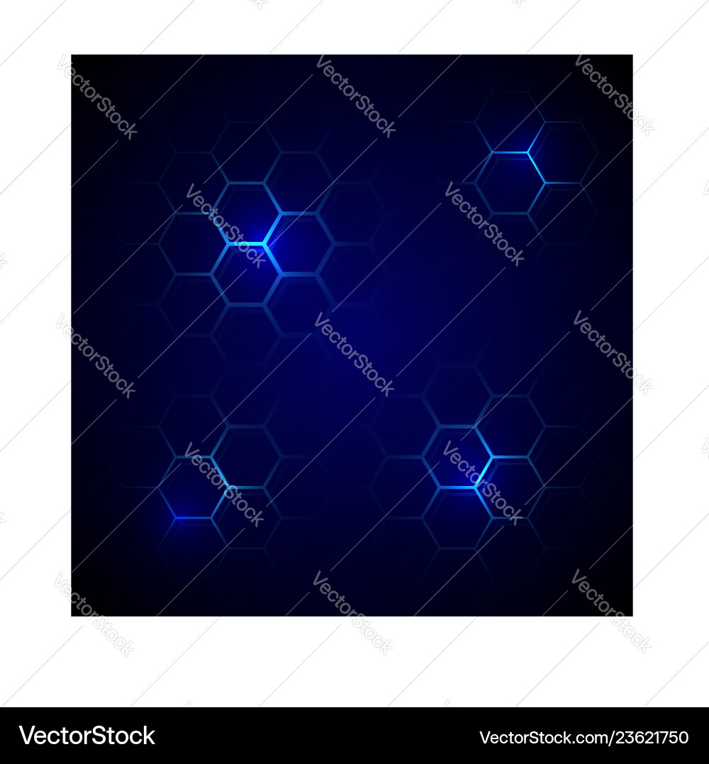 Futuristic blue honeycomb pattern hexagonal Vector Image