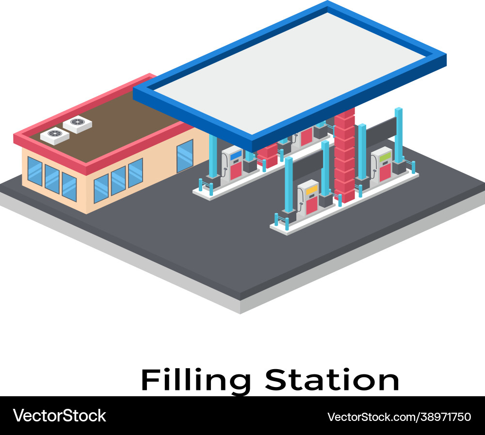 Gas filling station Royalty Free Vector Image - VectorStock
