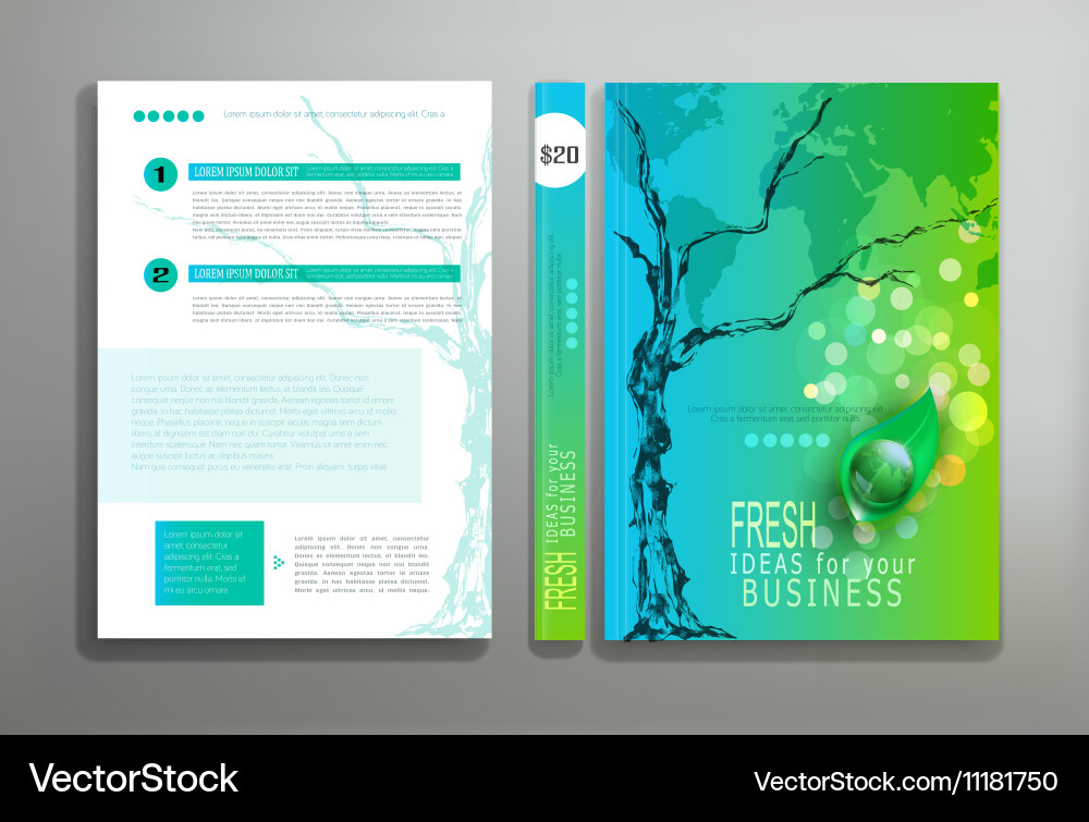 Green template cover Royalty Free Vector Image