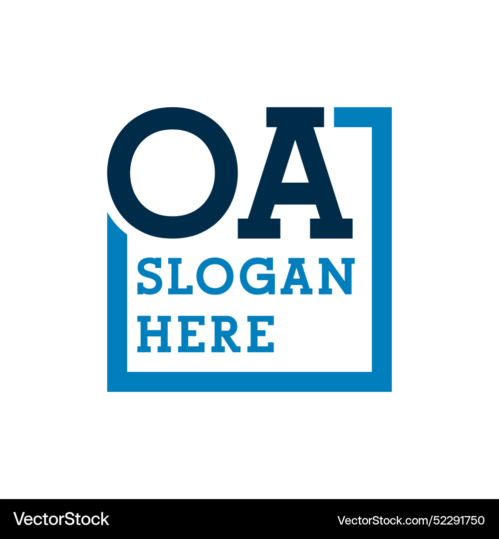 Minimal initials logo letters o and a oa initial Vector Image