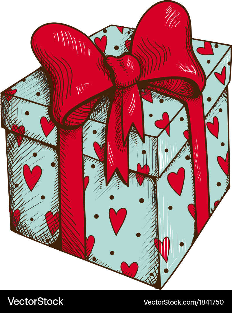 Romantic Heart Present Box Royalty Free Vector Image