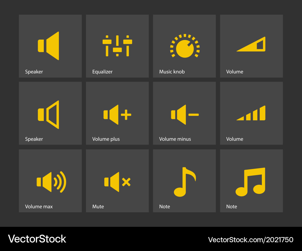 Speaker icons volume control Royalty Free Vector Image
