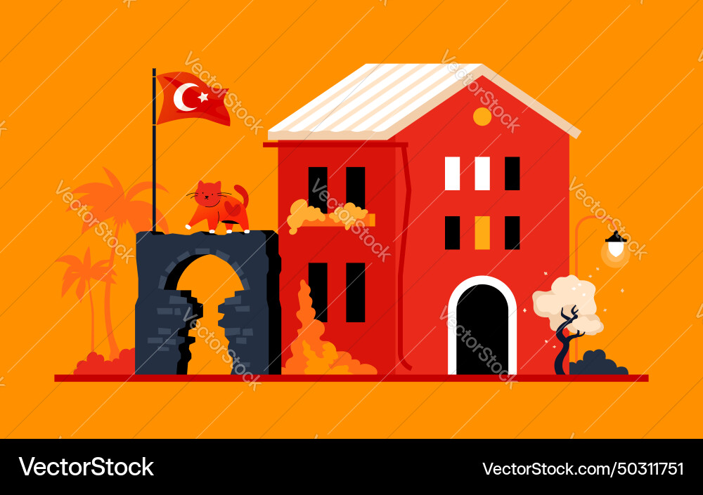 Arched gates of side - modern colored Royalty Free Vector