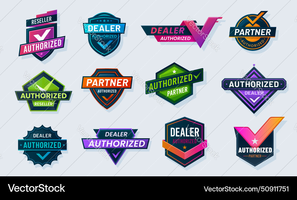 Authorized Dealer Seals & Badges Royalty Free Vector
