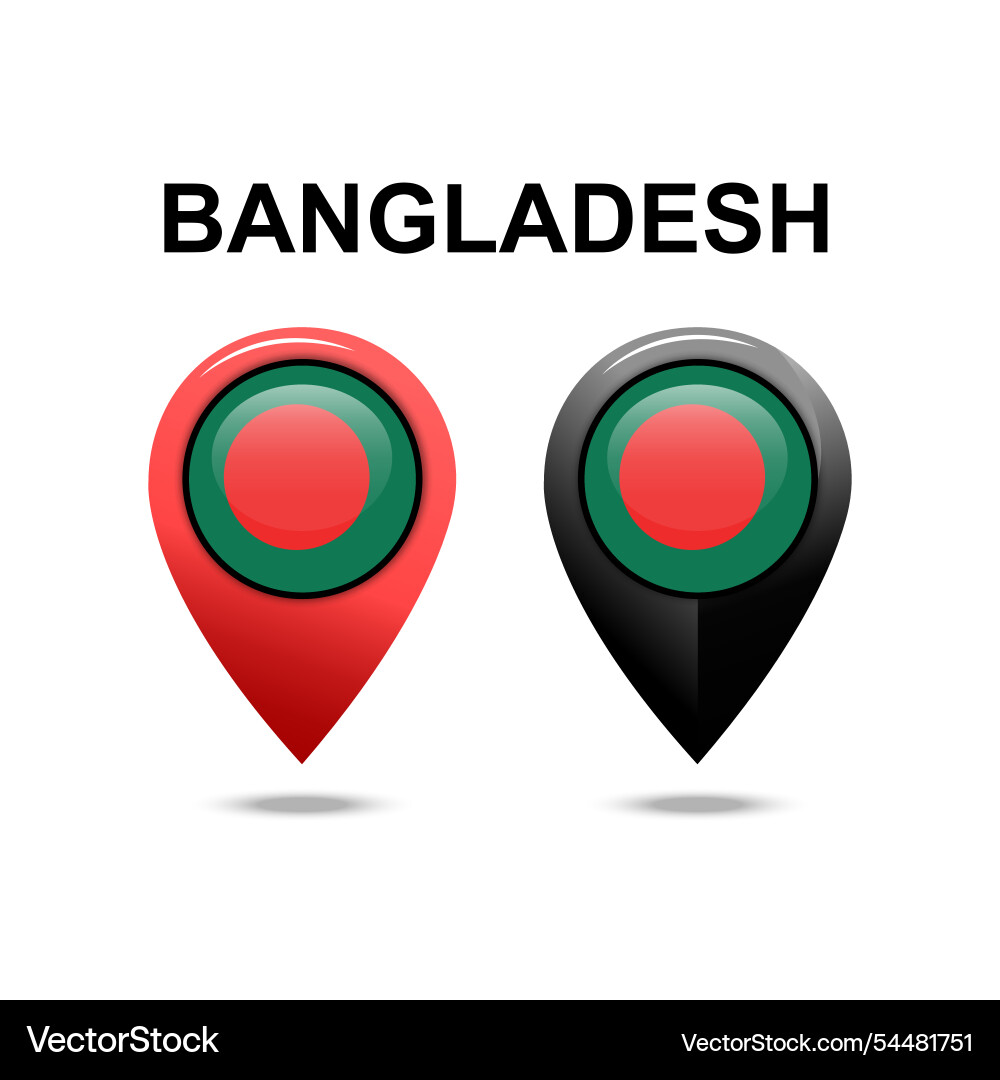 Bangladesh location icon flag Royalty Free Vector Image