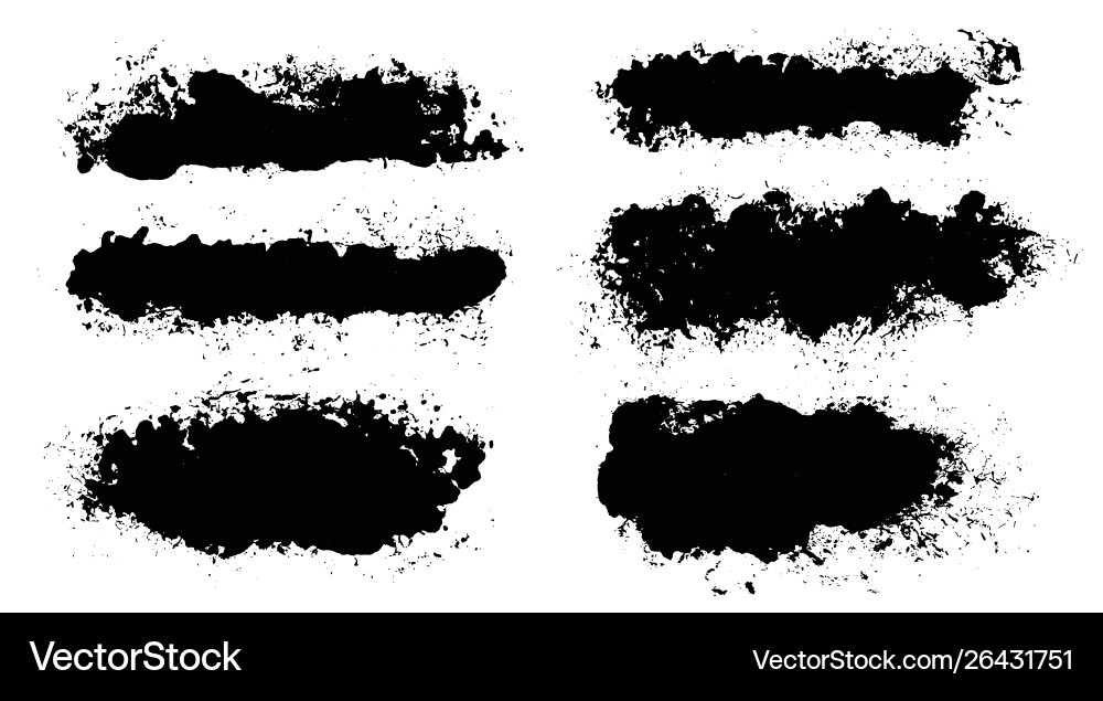 Brush strokes paintbrush set grunge Royalty Free Vector