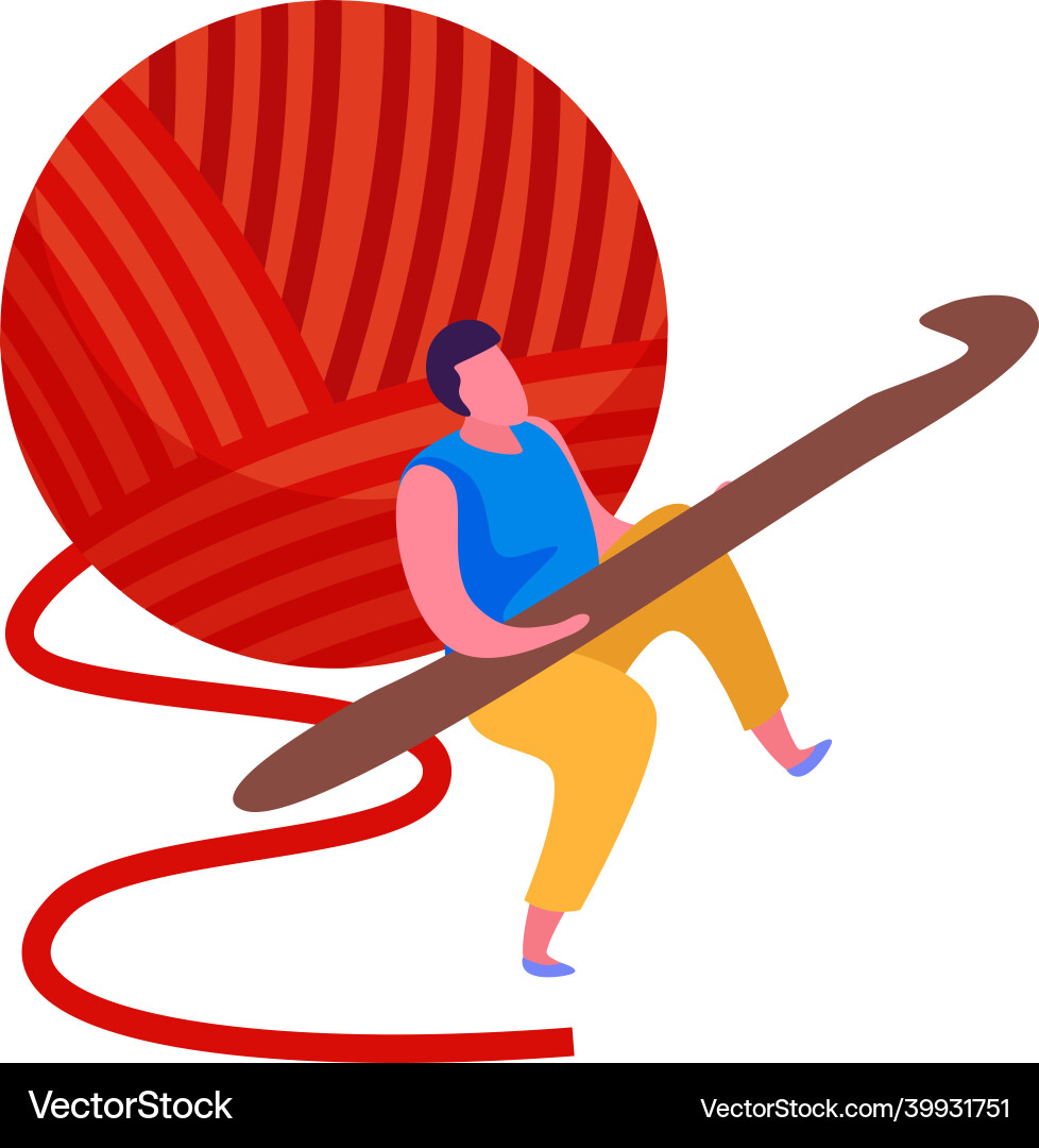 Clew with hook composition Royalty Free Vector Image