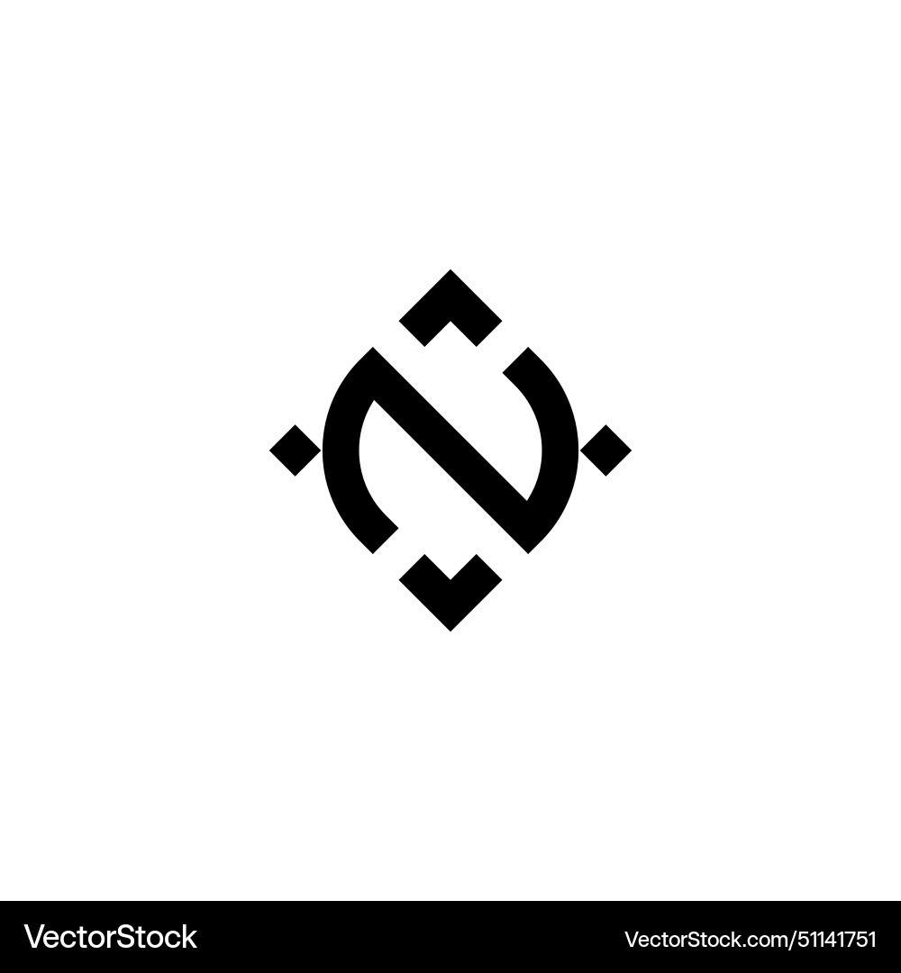 Letter n square unique simple symbol logo Vector Image