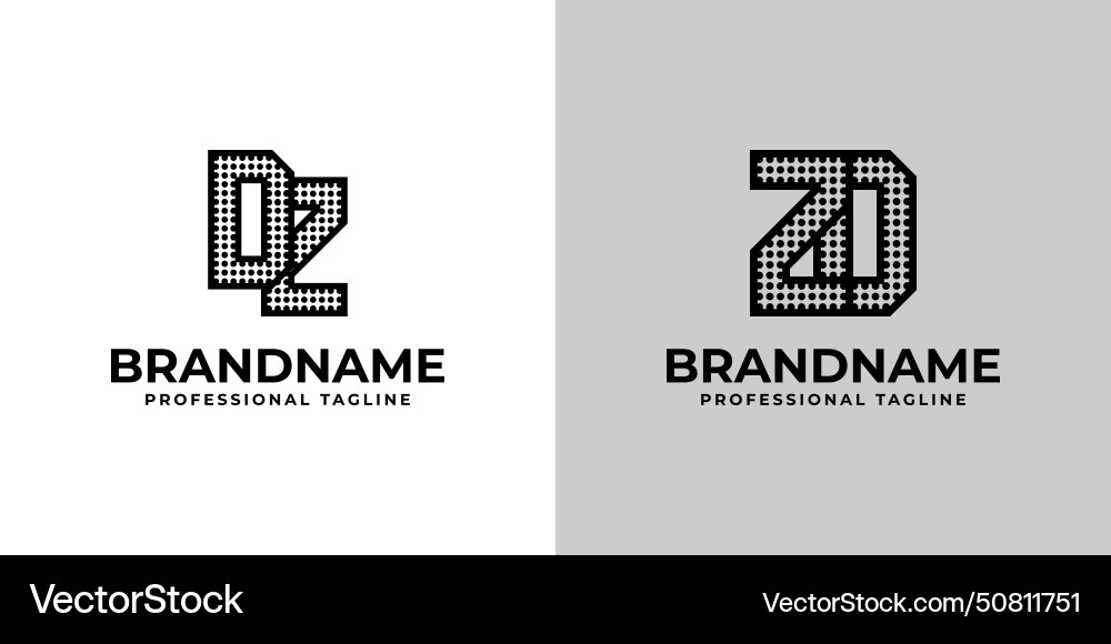 Letters dz and zd dot monogram logo suitable Vector Image