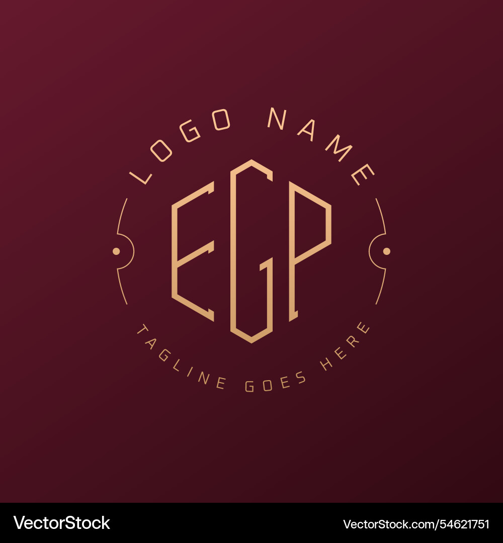 Luxury egp logo design elegant letter Royalty Free Vector