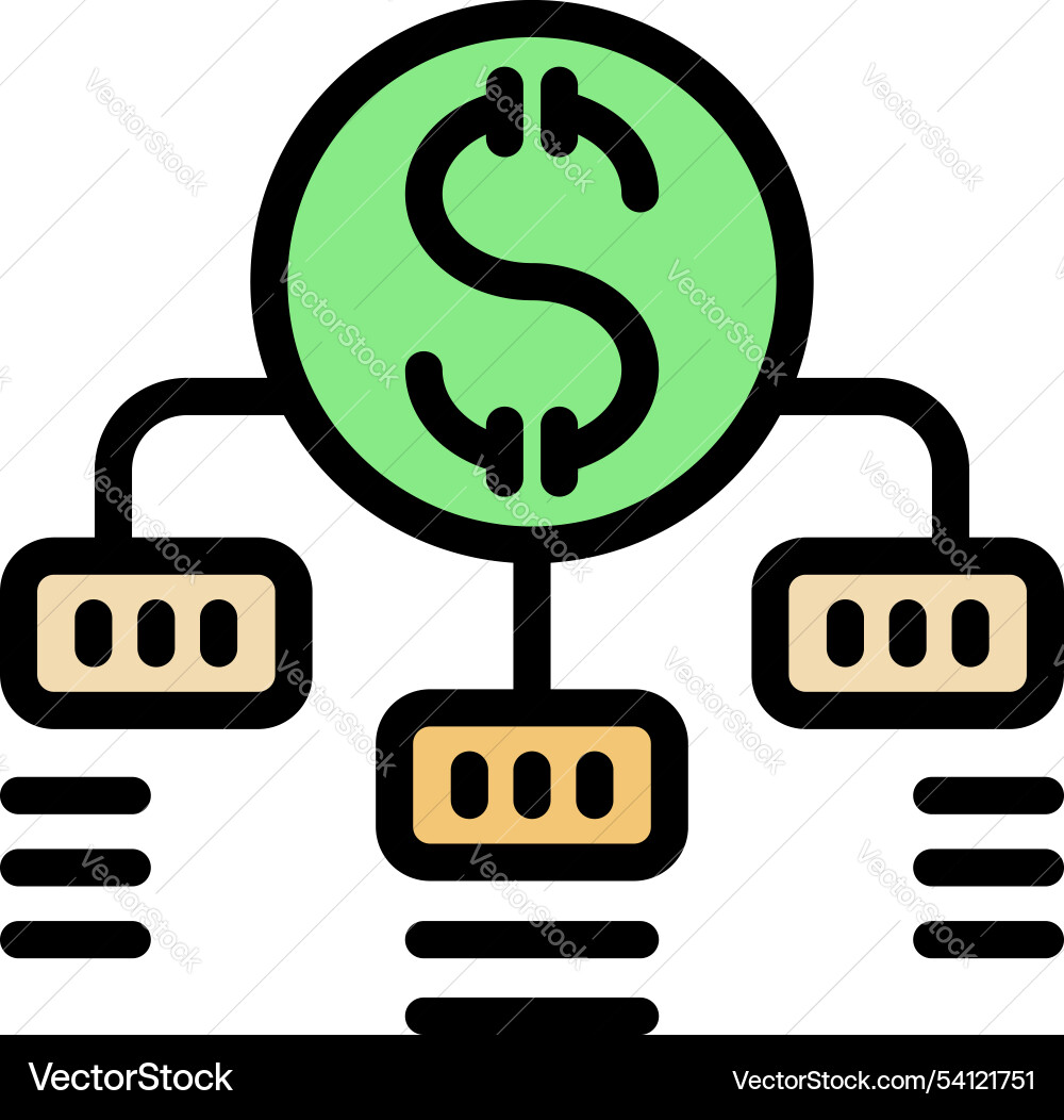 Money distribution system connecting to digital Vector Image