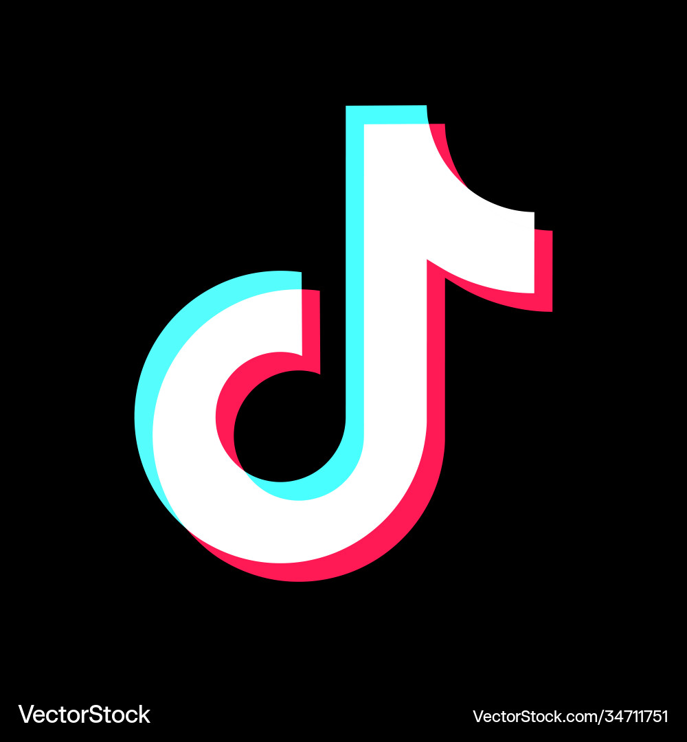 Offizielles Symbol App ist tik tok Lizenzfreies Vektorbild