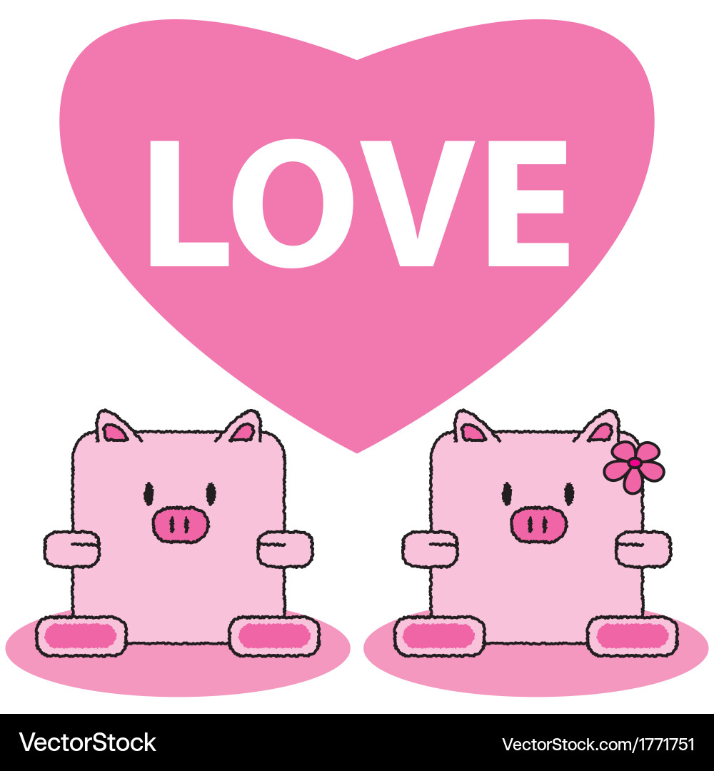 Pig in love Royalty Free Vector Image - VectorStock