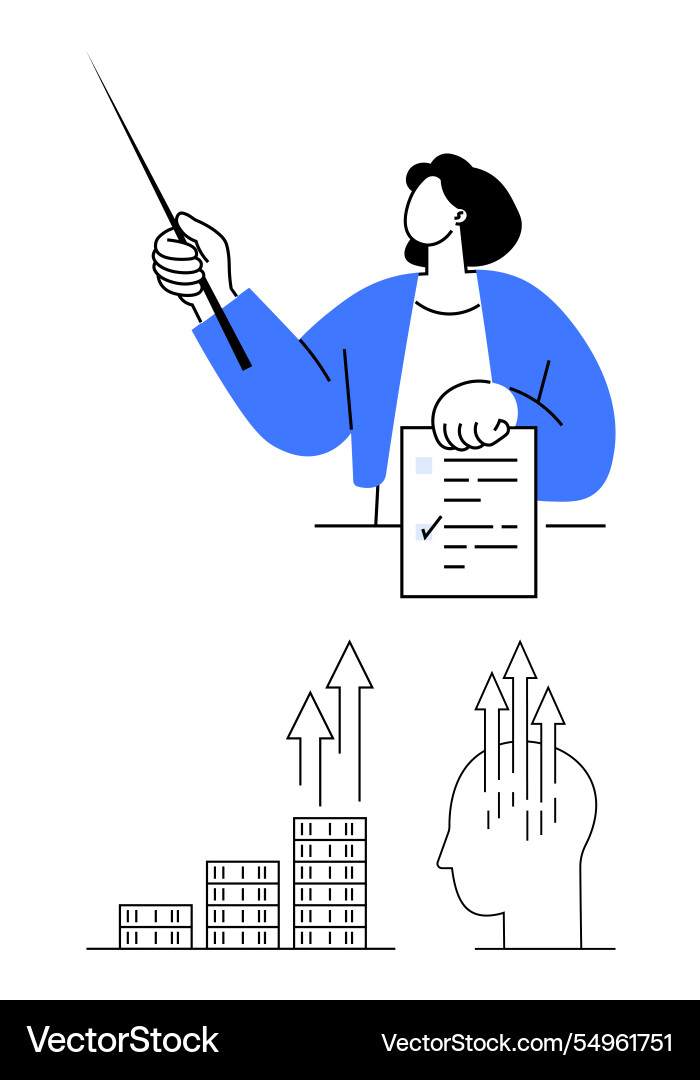 Professional presenting growth insights Royalty Free Vector