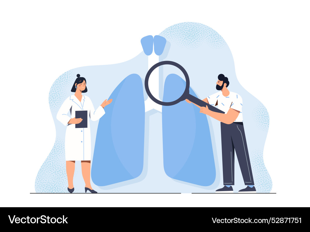 Pulmonologist with lungs man magnifying – Royalty-Free Vector | VectorStock