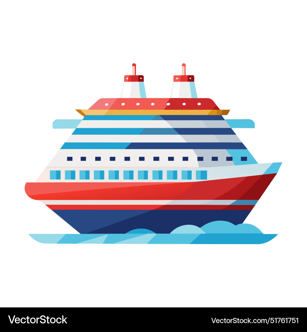 Ship cruise on white background Royalty Free Vector Image