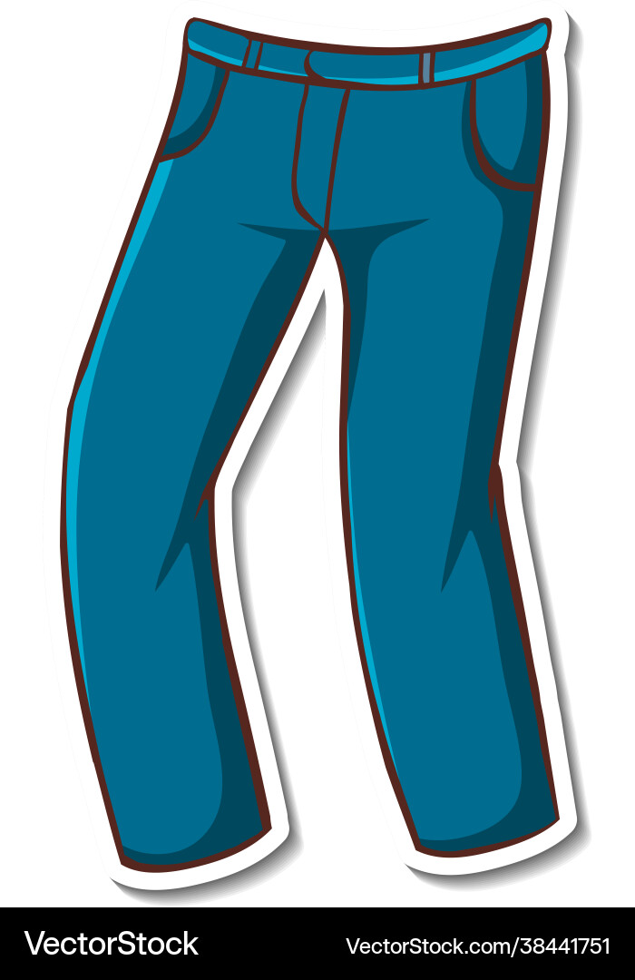 Sticker design with denim jeans pants isolated Vector Image
