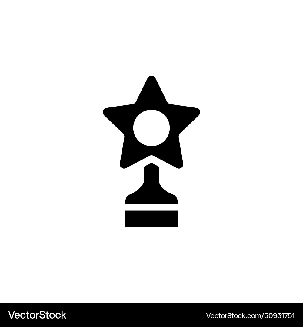Trophy star winner award flat icon Royalty Free Vector Image