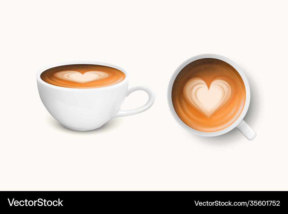 3d realistic white porcelain ceramic mug Vector Image