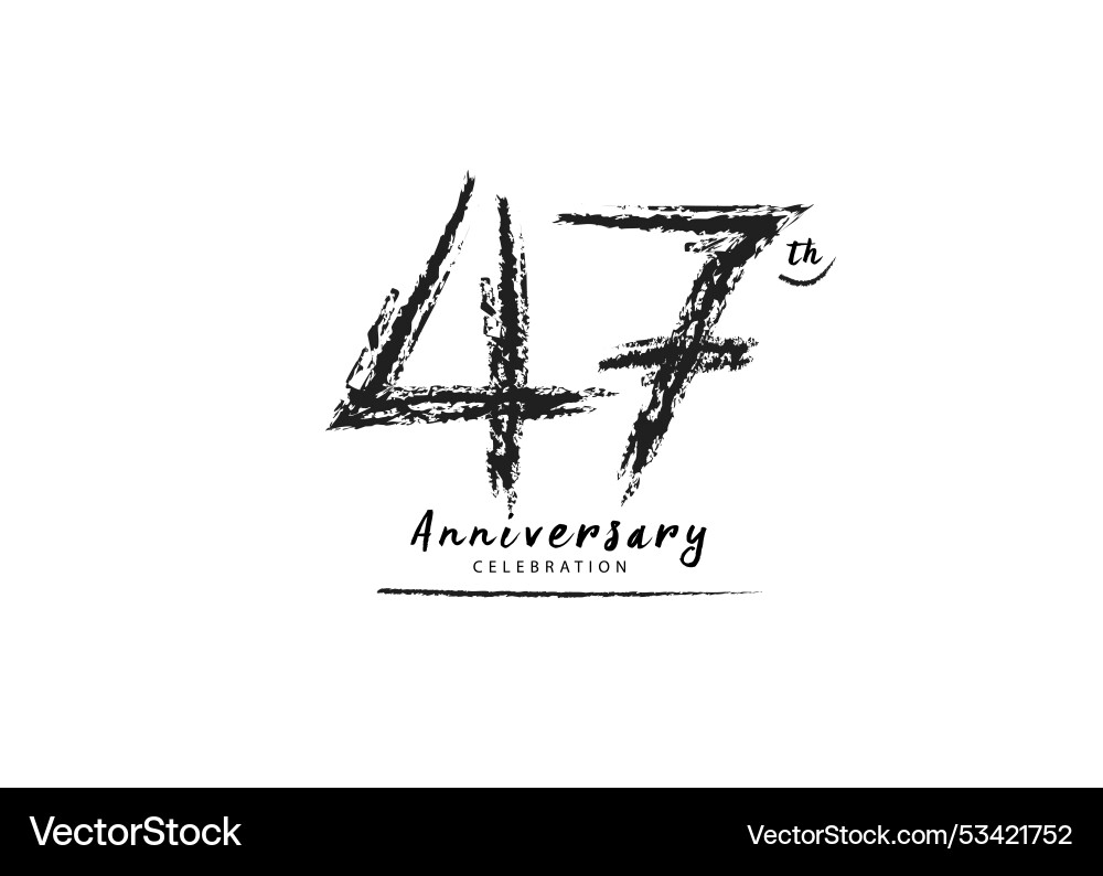 47 years anniversary celebration logo black Vector Image