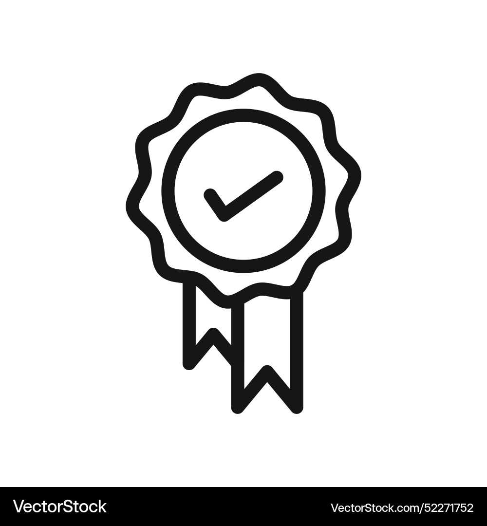 Certificate icon black line art logo Royalty Free Vector