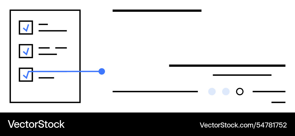 Checklist with blue checkmarks connected Vector Image